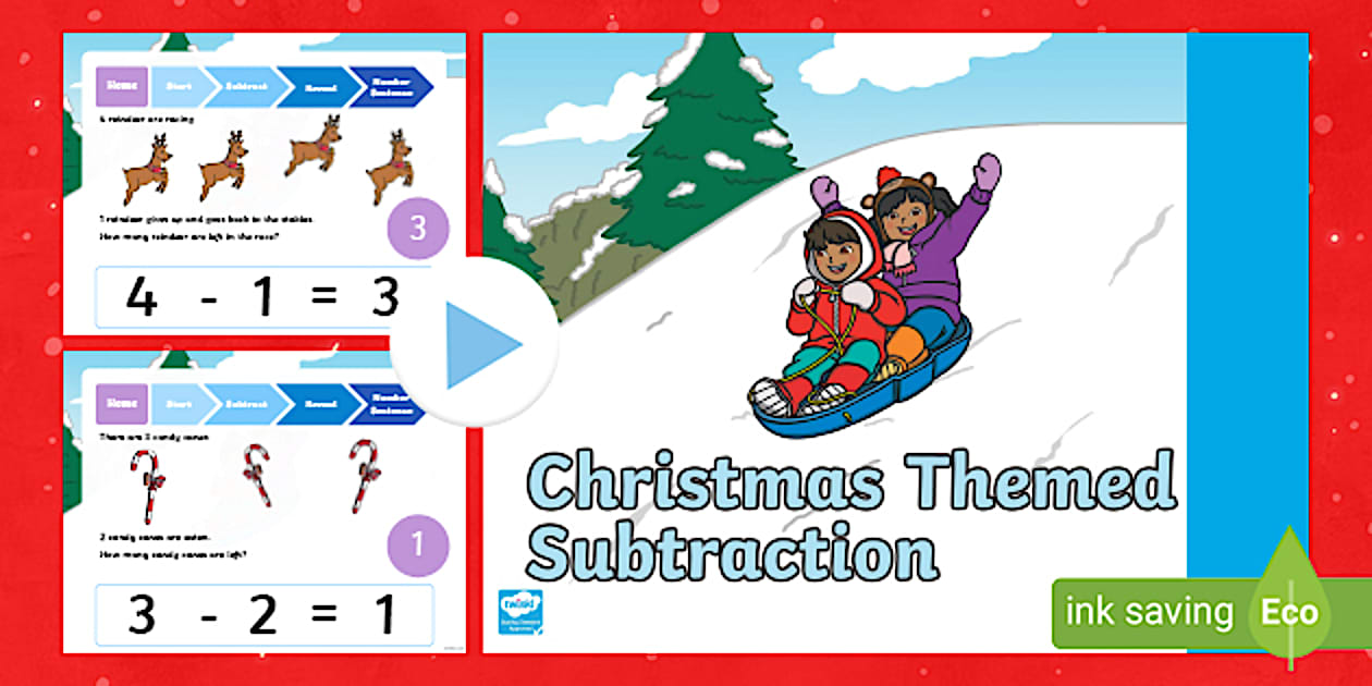 Christmas Themed Subtraction PowerPoint (teacher made)