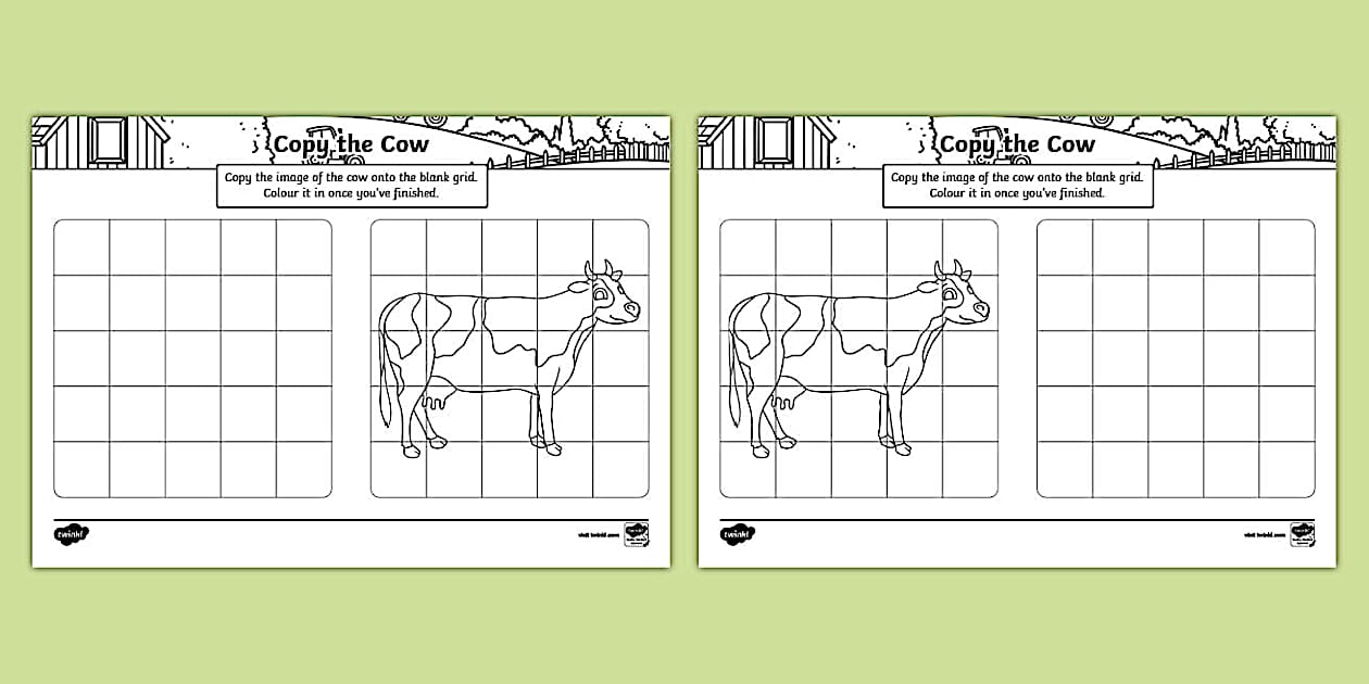Copy the Cow Worksheet (Teacher-Made) - Twinkl