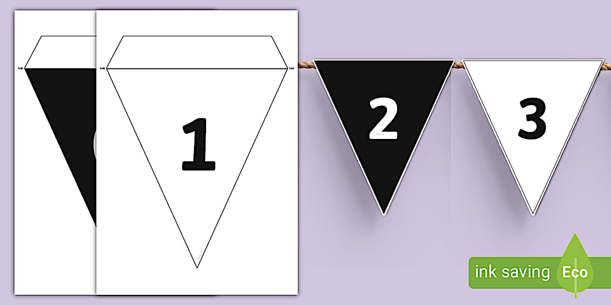 👉 Black and White Number Bunting, Number Bunting - Twinkl