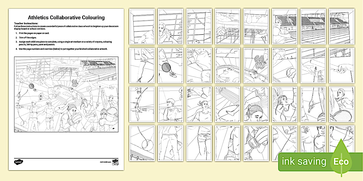 Athletics Collaborative Colouring Activity,Collaborative Art