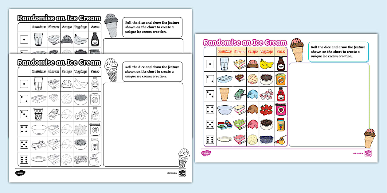 * NEW * Randomise an Ice Cream Drawing Template - Twinkl