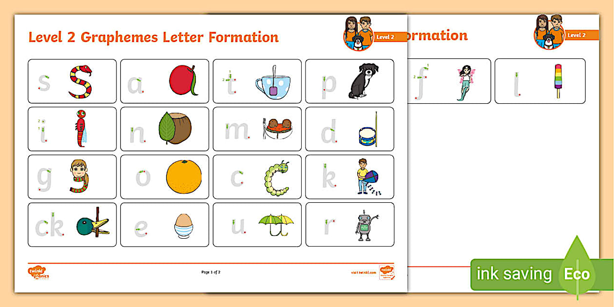 Level 2 Grapheme Formation Activity Mat (teacher made)