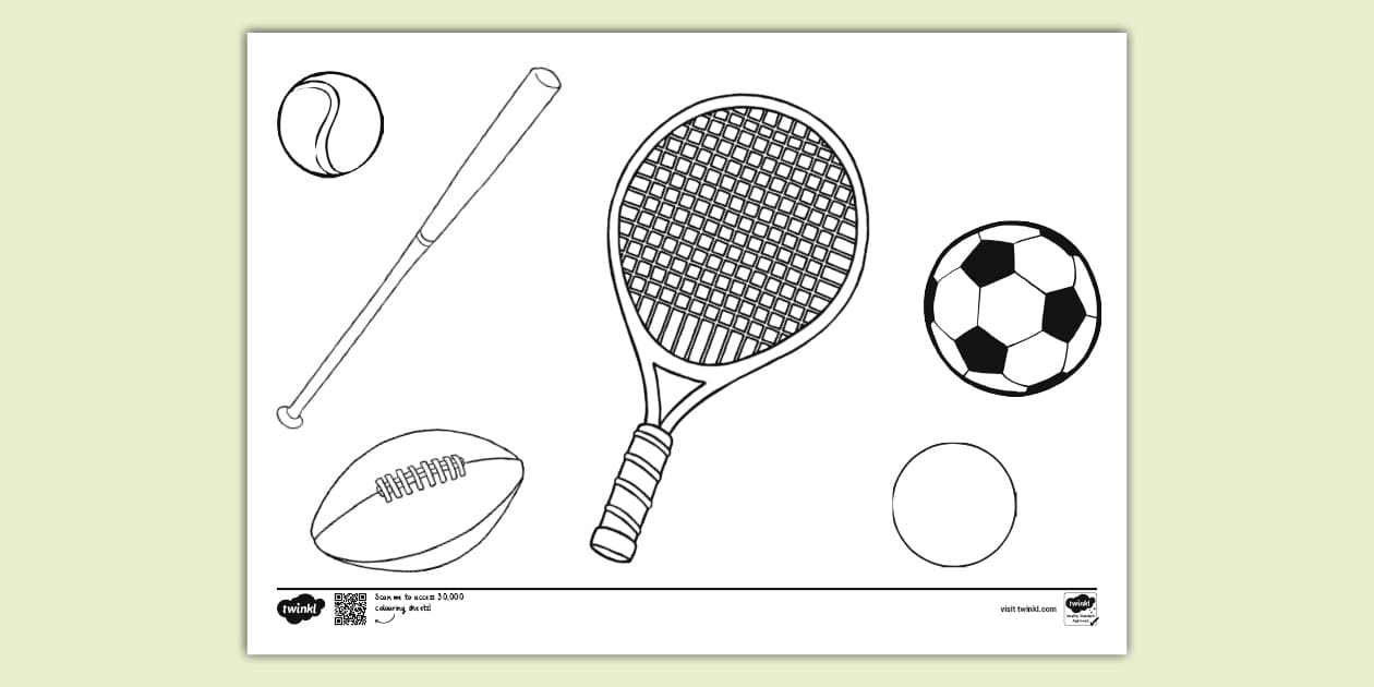 Sports Colouring Page – KS1 Learning Resource