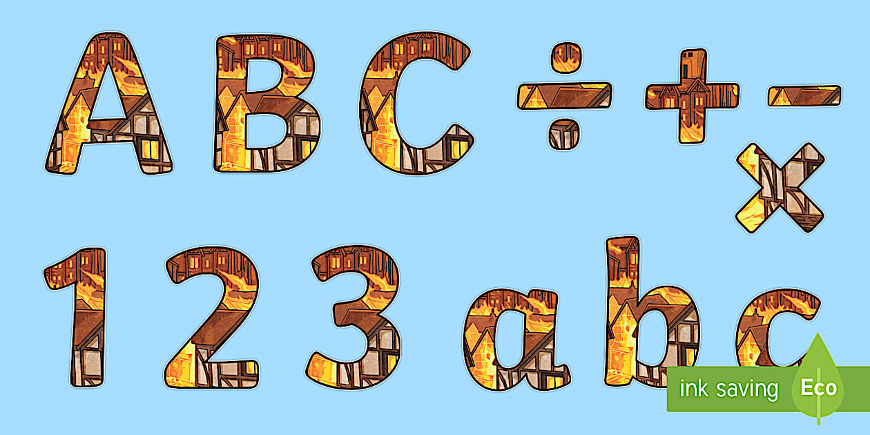 KS2 The Great Fire of London Display Lettering - Twinkl