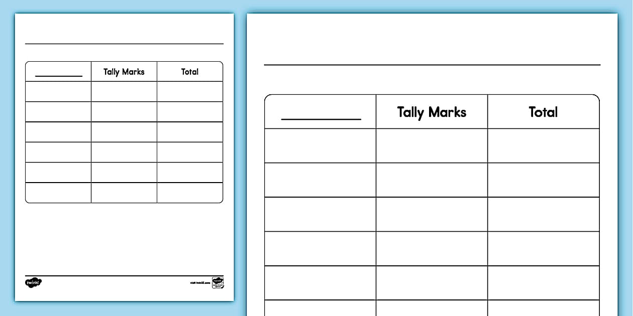 Blank Tally Chart Printable | Twinkl Resources - Twinkl