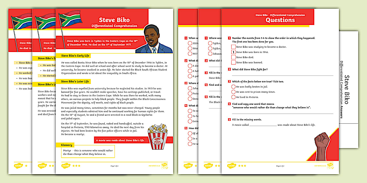 Steve Biko Biography PDF - Twinkl South Africa - Twinkl