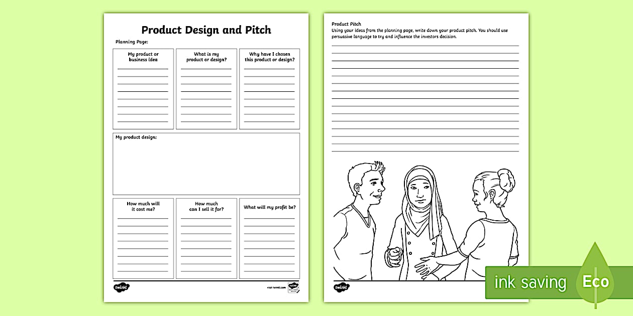 Editable Product Design and Pitch Activity (teacher made)