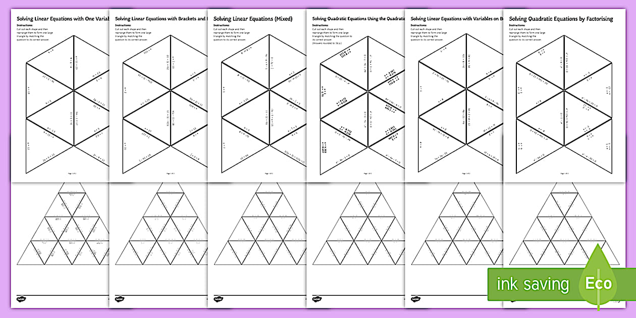 Tarsia Puzzle Algebra Resource Pack | Years 7-10 Maths