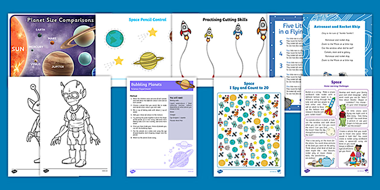 EYFS Space Home Learning Resource Pack (Ages 3-5) - Twinkl