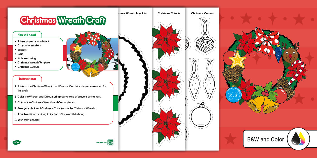 Christmas Wreath Craft | K-2nd Grade | Twinkl USA - Twinkl