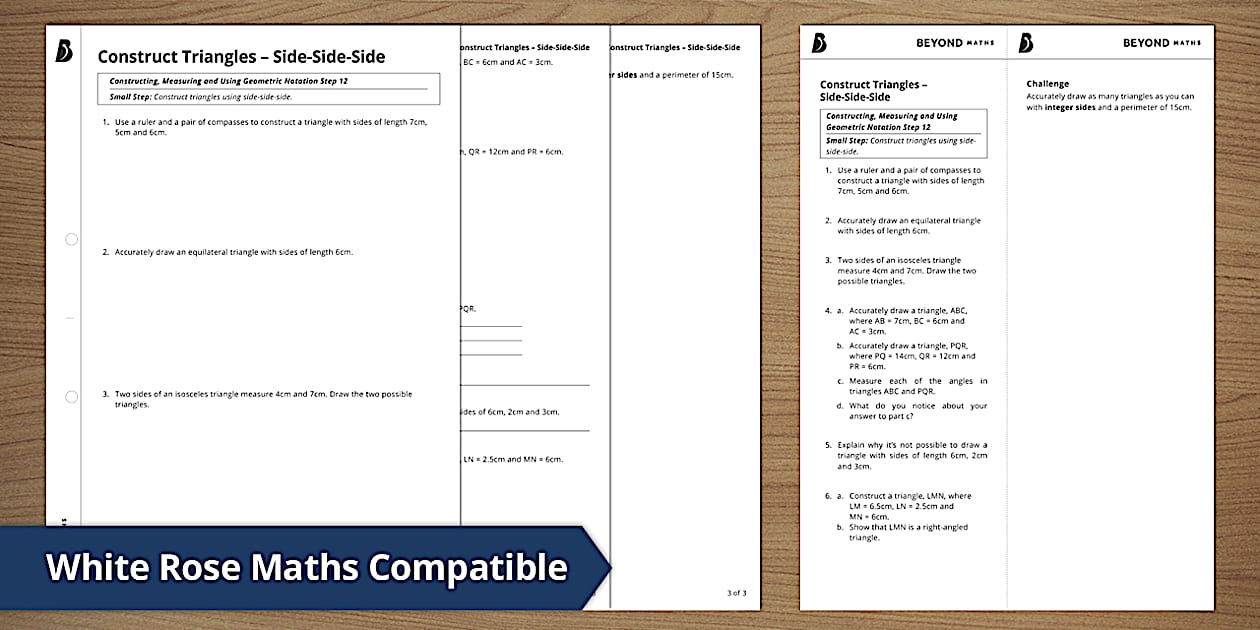 👉 Construct Triangles - Side-Side-Side (teacher made)