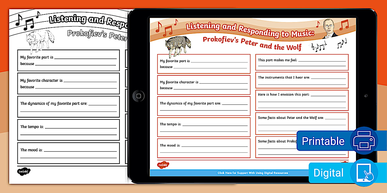 Music Worksheet: Prokofiev's Peter and the Wolf