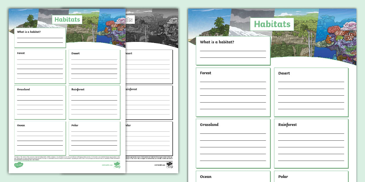 Habitats Fact File Template (teacher made) - Twinkl