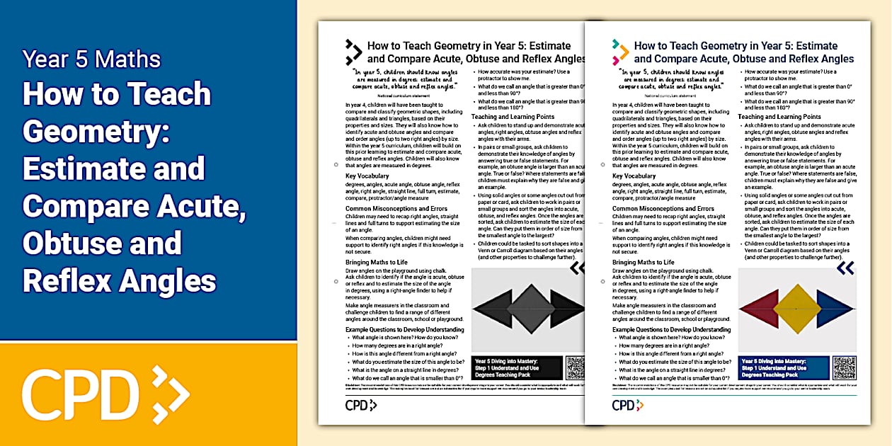 How to Teach Geometry in Year 5: Estimate and Compare Acute, Obtuse and Reflex