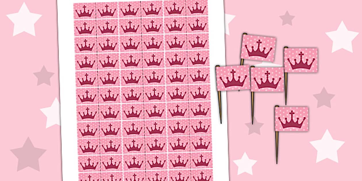 Princess Themed Birthday Party Toothpick Flags - Twinkl
