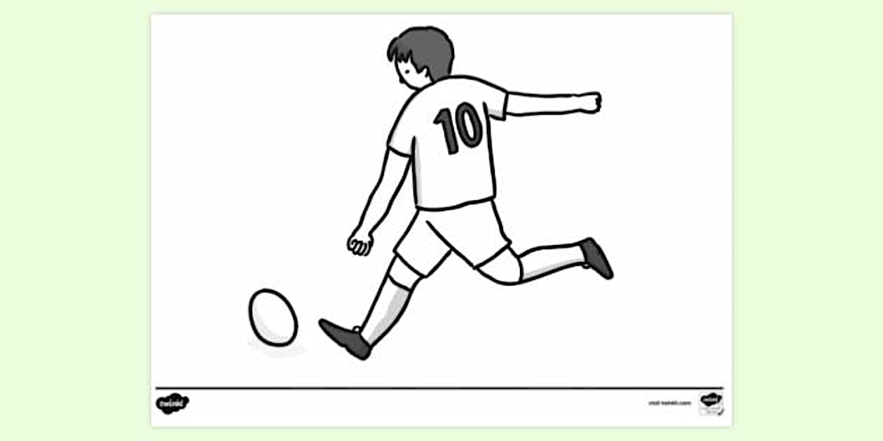 Conversion Kick Colouring Sheet | Colouring Sheets - Twinkl