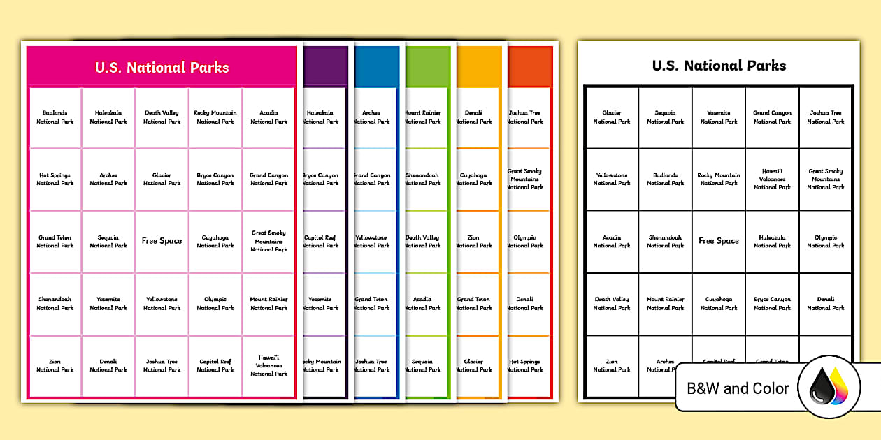 Printable National Parks Bingo Game for Kids | Twinkl USA