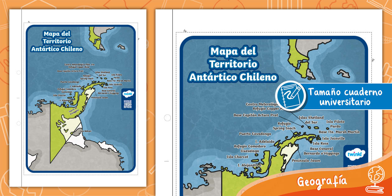Mapa de la Antártica Chilena | Territorio Antártico Chileno