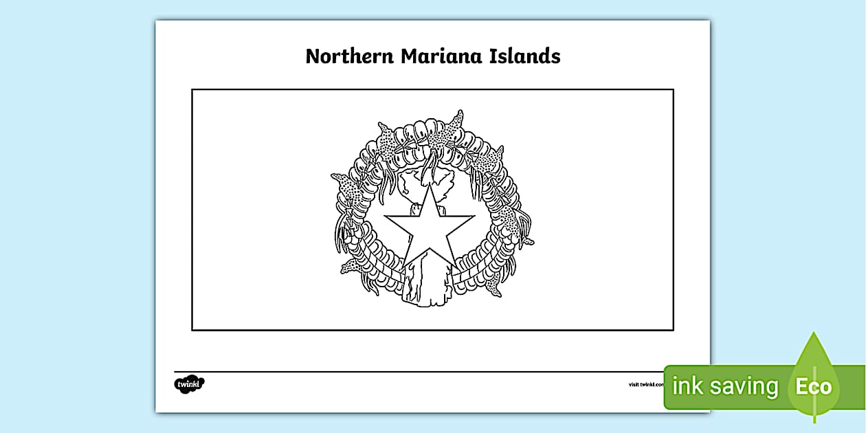 Northern Mariana Islands Flag Colouring Page