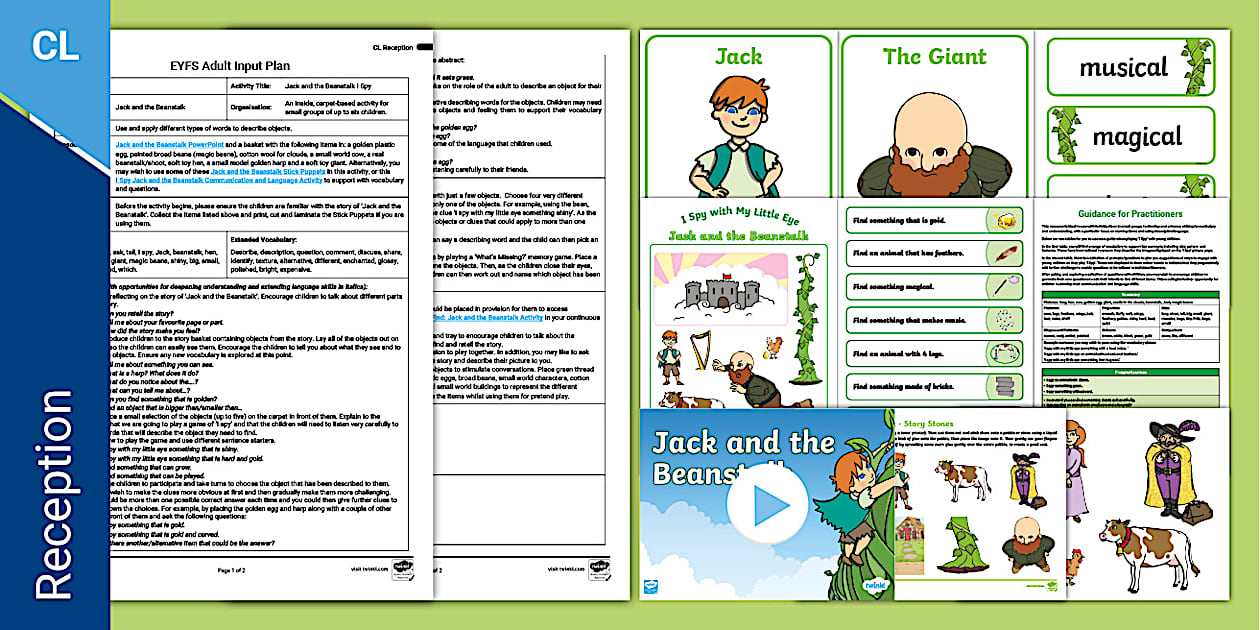 EYFS Jack and the Beanstalk I Spy Adult Input Plan and Pack