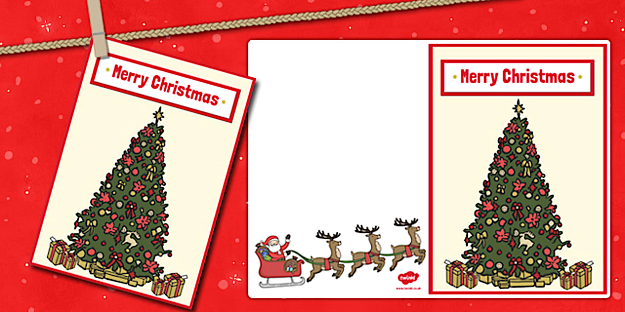 Editable Merry Christmas Fun Card Making Kit - Twinkl