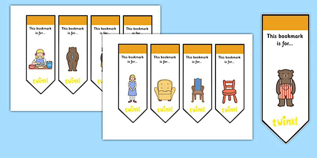 Goldilocks and the Three Bears Editable Bookmarks - Twinkl