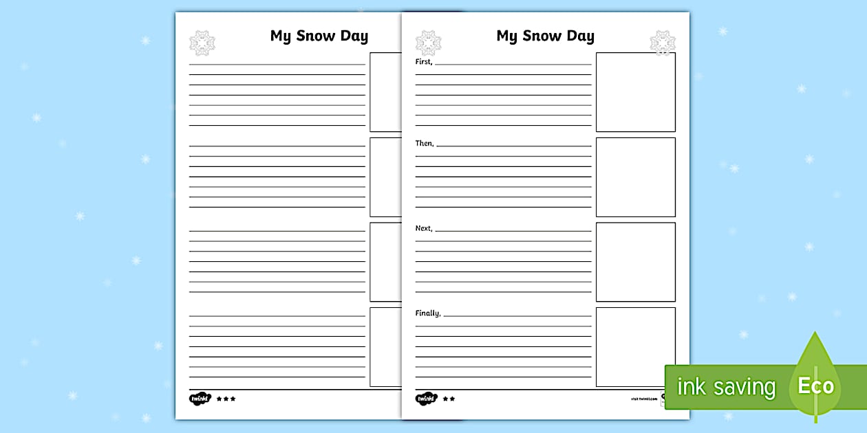 My Snow Day Recount Writing Frames (teacher made) - Twinkl