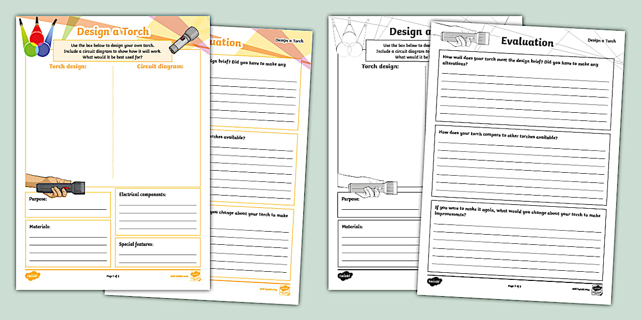 Design a Torch Worksheet (teacher made) - Twinkl