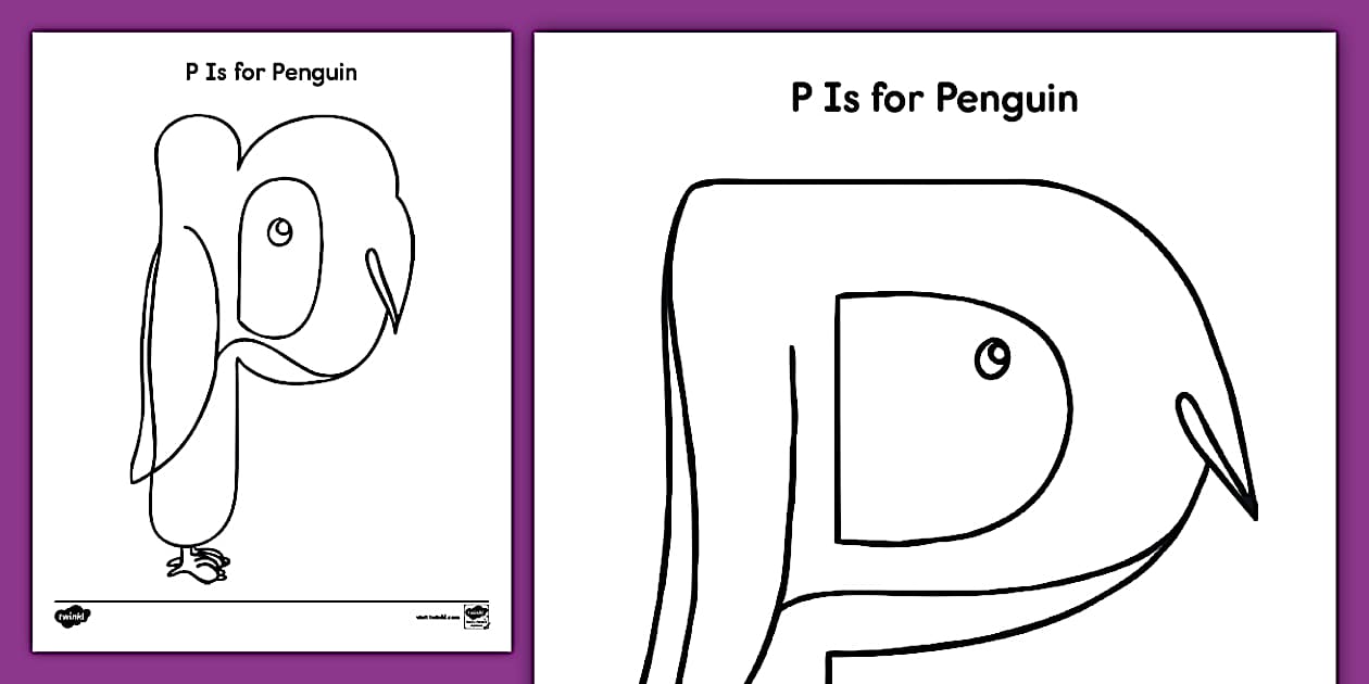 P Is for Penguin Letter P Worksheet (teacher made) - Twinkl