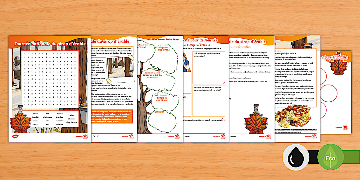 National Maple Syrup Day Activity Pack Junior French