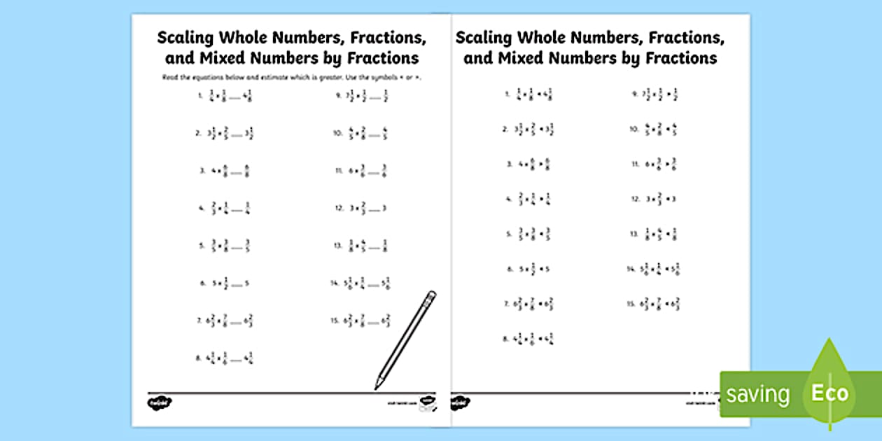 Fifth Grade Scaling With Whole Numbers, Fractions, and Mixed Numbers ... Fifth Grade Scaling With Whole Numbers, Fractions, and Mixed Numbers ...