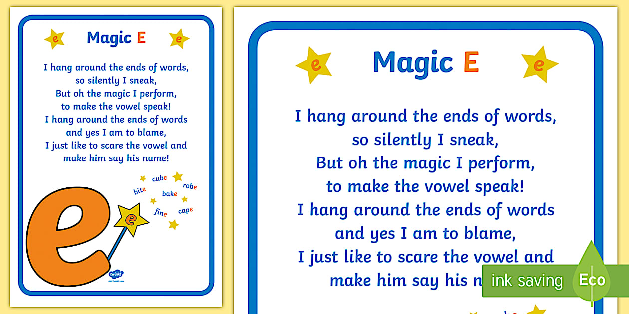 Editable Magic E Display Poster (teacher made) - Twinkl