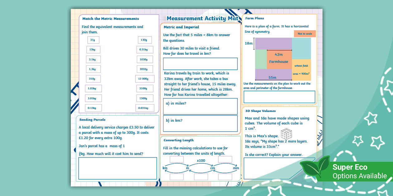 Measurement Activity Mat (Ages 9 - 10) (teacher made)