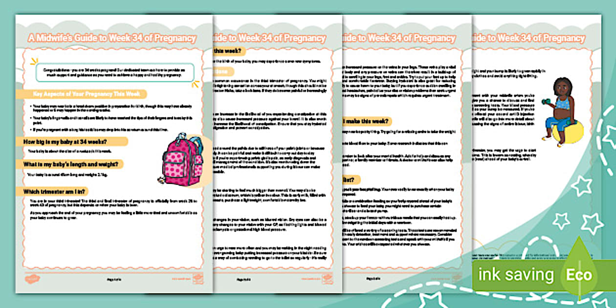 FREE! - A Guide to Week 34 of Pregnancy (teacher made)