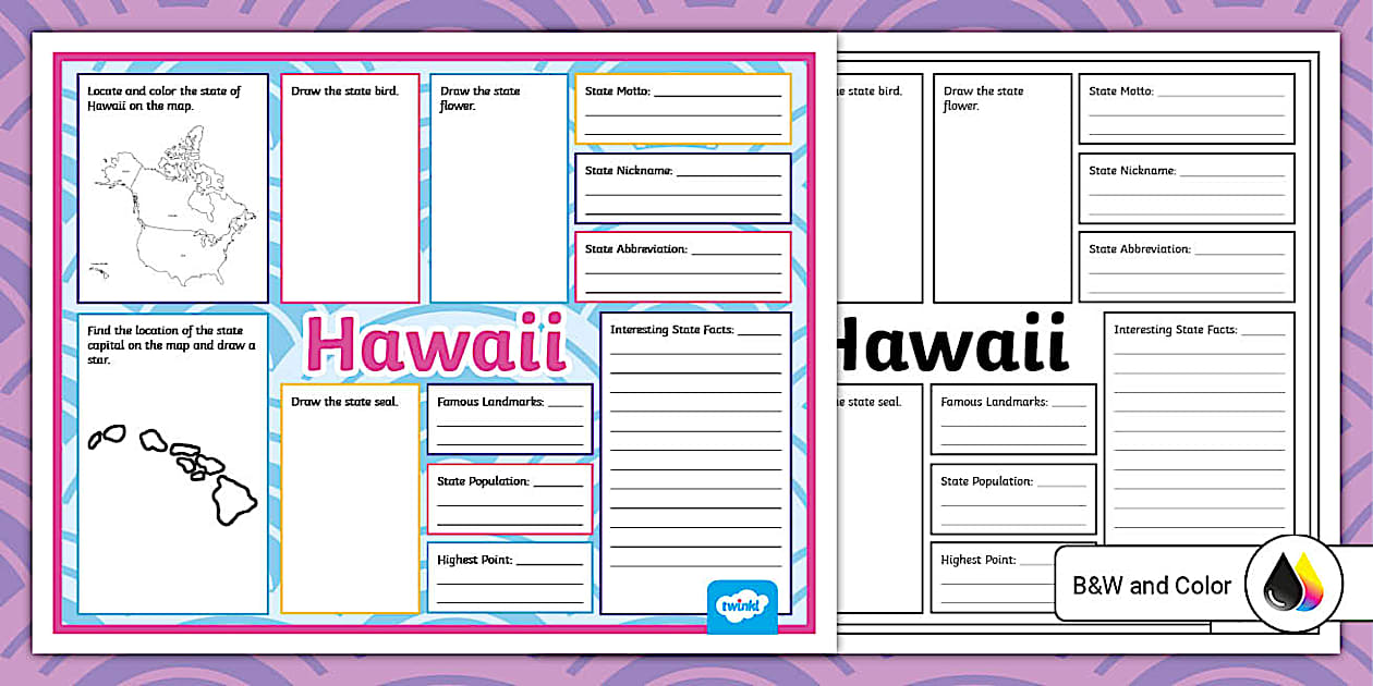 Hawaii Fact File Activity Mat for 3rd-5th Grade - Twinkl