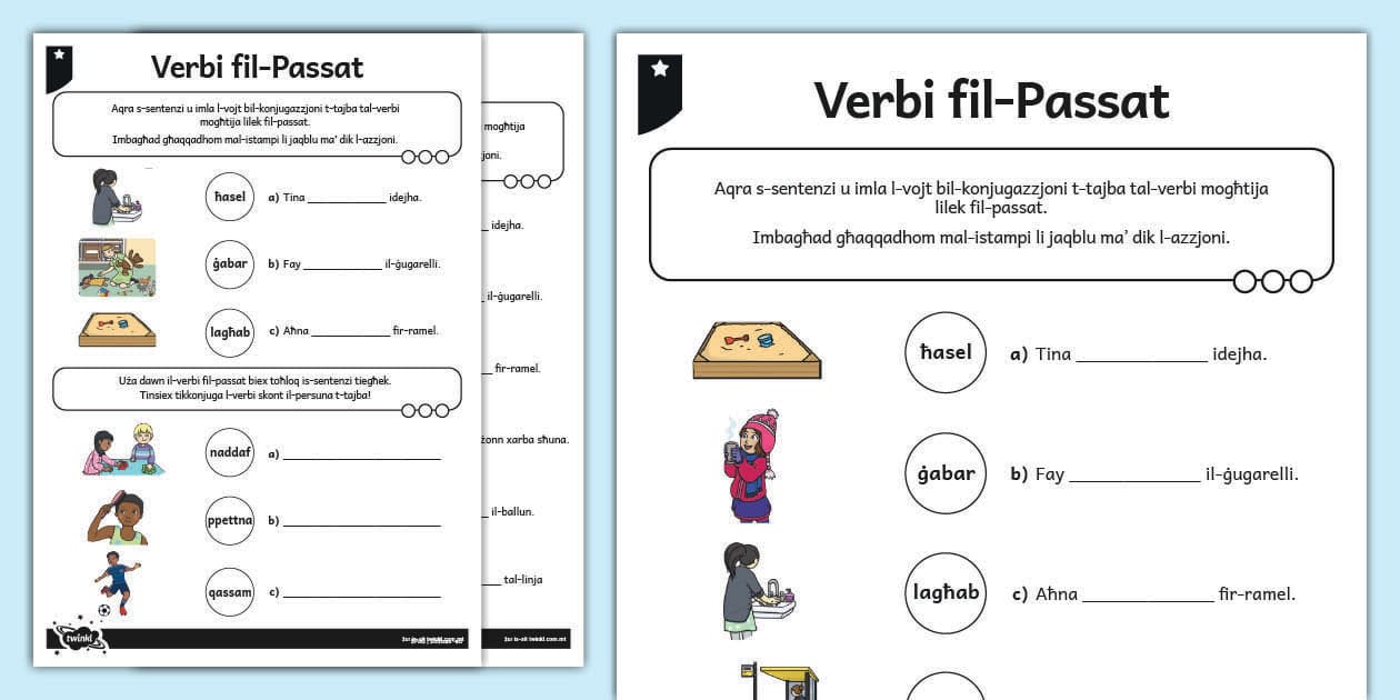 Il-Grammatika l Verbi fil-Passat l Twinkl (Teacher-Made)