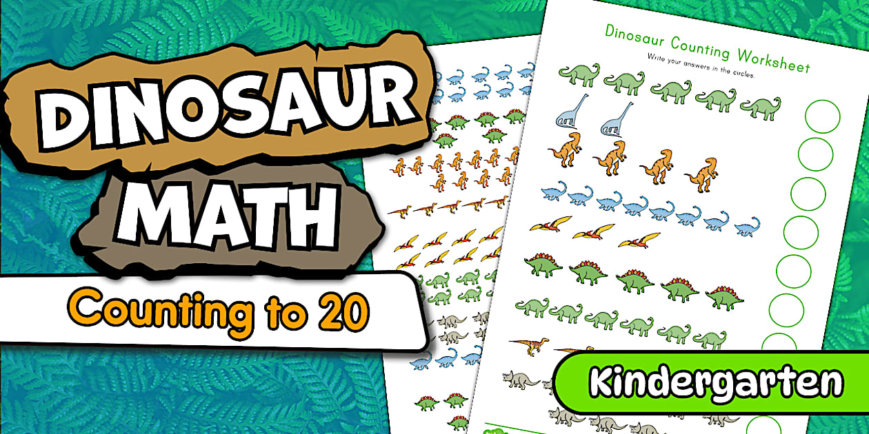 Dinosaur Counting Worksheet for Kids | Twinkl USA - Twinkl