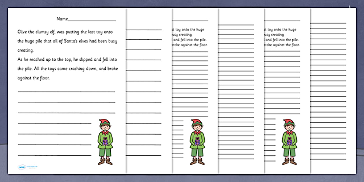 Santa's Workshop Story Starter Worksheets