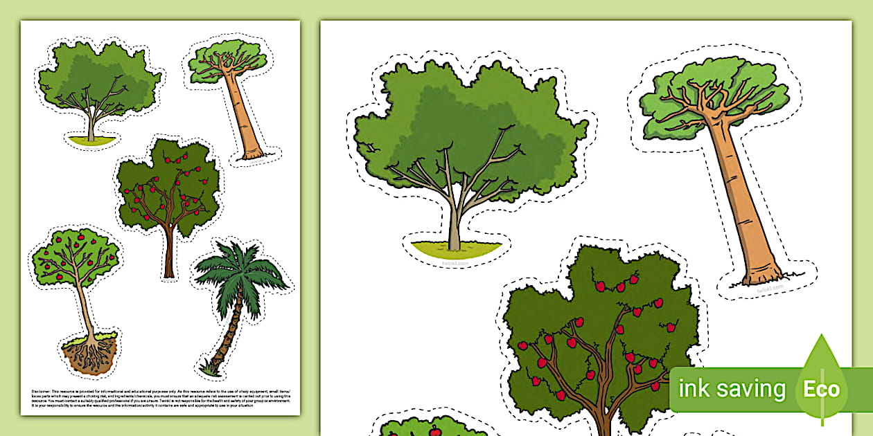 Tree Clip Art Cut-Outs (teacher made) - Twinkl