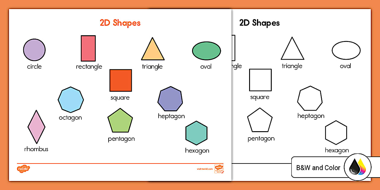 2D Shapes Word Mat (teacher made) - Twinkl