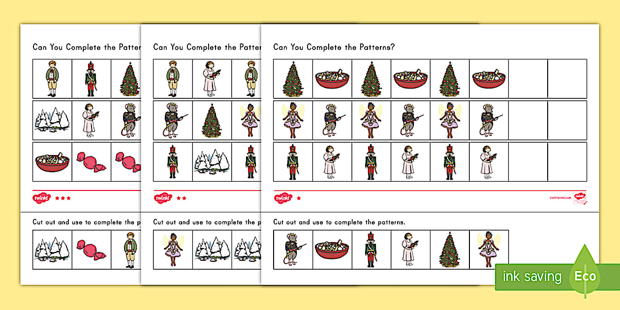 The Nutcracker Complete the Pattern Activity - Twinkl