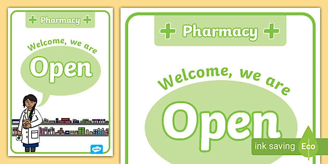 Pharmacy Role Play Open Sign