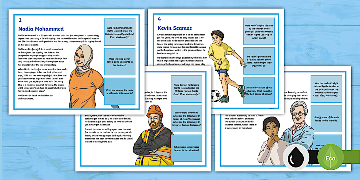 Ontario Human Rights Code Challenge Cards (Teacher-Made)