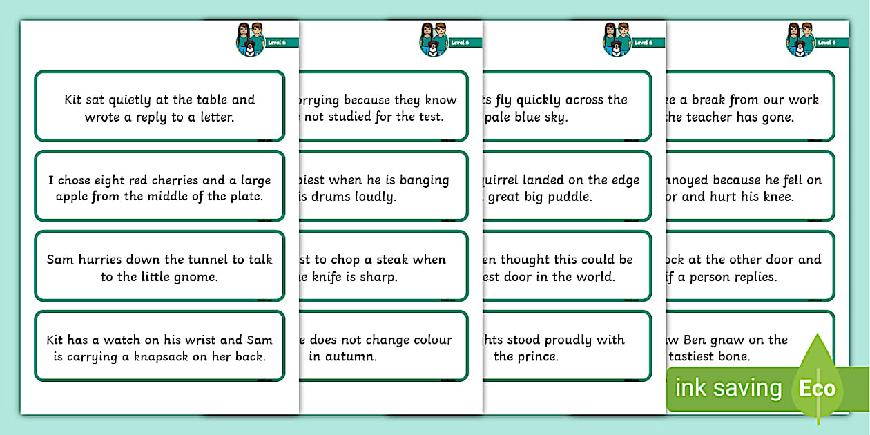 Level 6 Twinkl Phonics Dictation Sentences - Twinkl