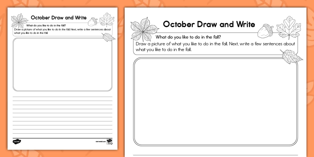 October Draw and Write Prompt for K-2nd Grade - Twinkl
