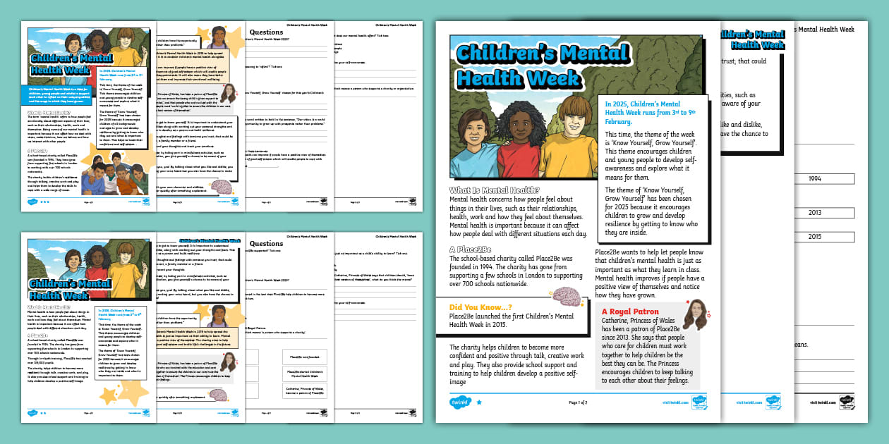 LKS2 Children's Mental Health Week 2025 Differentiated Reading ...