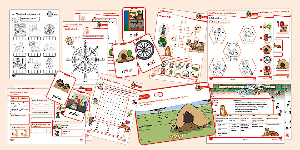 Graad 1 Klanke Hulpbronpakket ie (teacher made) - Twinkl