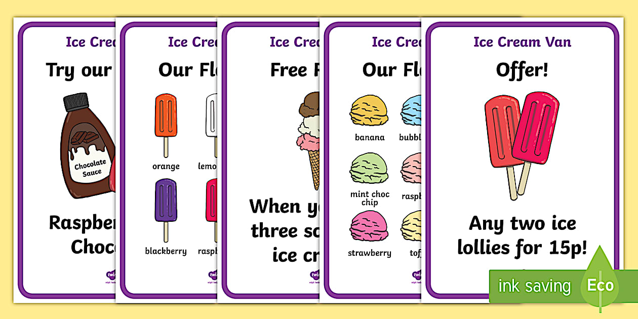 Ice Cream Van Role Play Posters (Hecho por educadores)