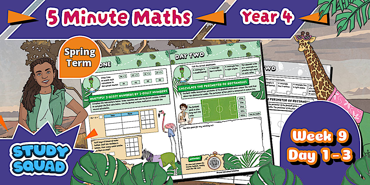 👉 * NEW * Study Squad 5 Minute Maths - Year 4 Spring - Week 9 Days 1-3