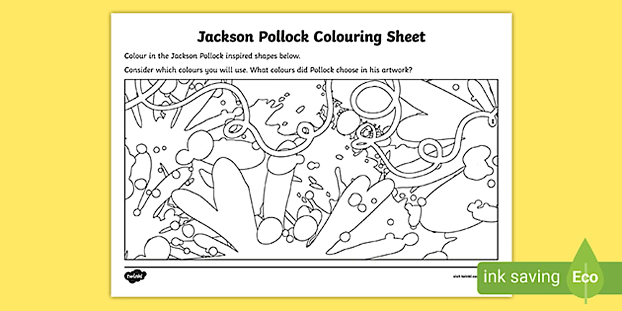 Jackson Pollock Coloring Sheet (Teacher-Made) - Twinkl